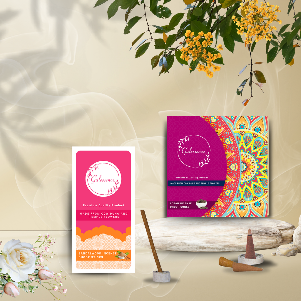 Loban Dhoop cones & Sandalwood Dhoop Sticks - Made From Cowdung ...